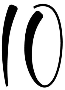 Free Cursive Number 10 Printable