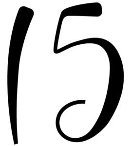Free Cursive Number 15 Printable