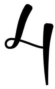Free Cursive Number 4 Printable