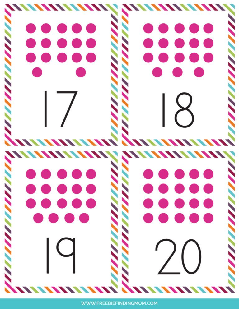 Free Number Flashcards Printable 1-20 (PDF Downloads)