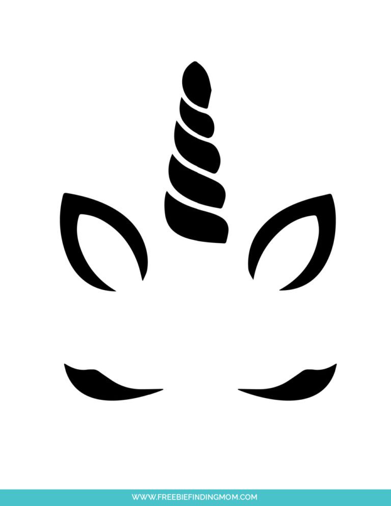 3 Free Printable Unicorn Pumpkin Stencils For Carving Freebie Finding Mom