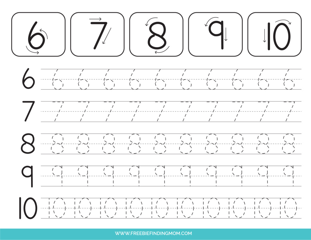 4 Free Number Tracing Worksheets 1 20 PDF Downloads Freebie Finding Mom