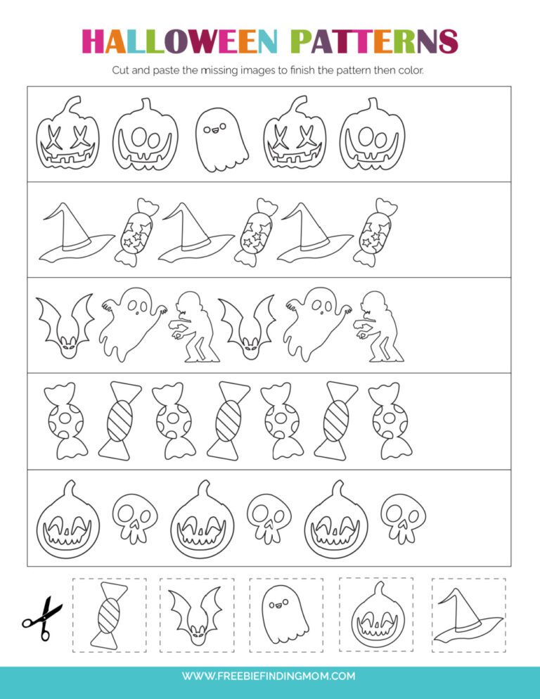 Free Preschool Printable Worksheets: Halloween Math