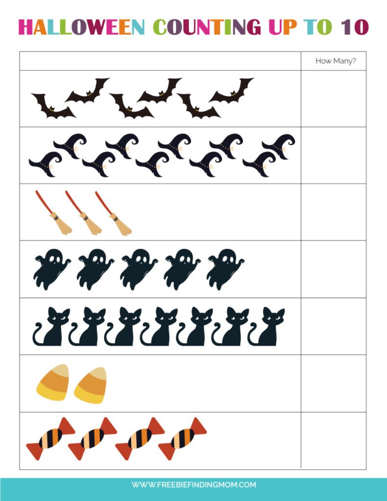 Free Preschool Printable Worksheets Halloween Math