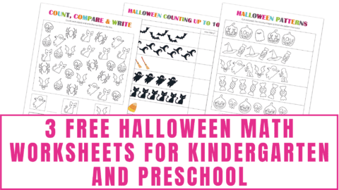Free Preschool Printable Worksheets: Halloween Math