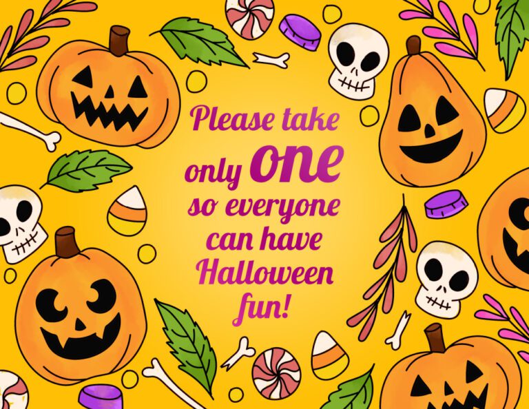 3 Free Please Take One Halloween Sign Printables