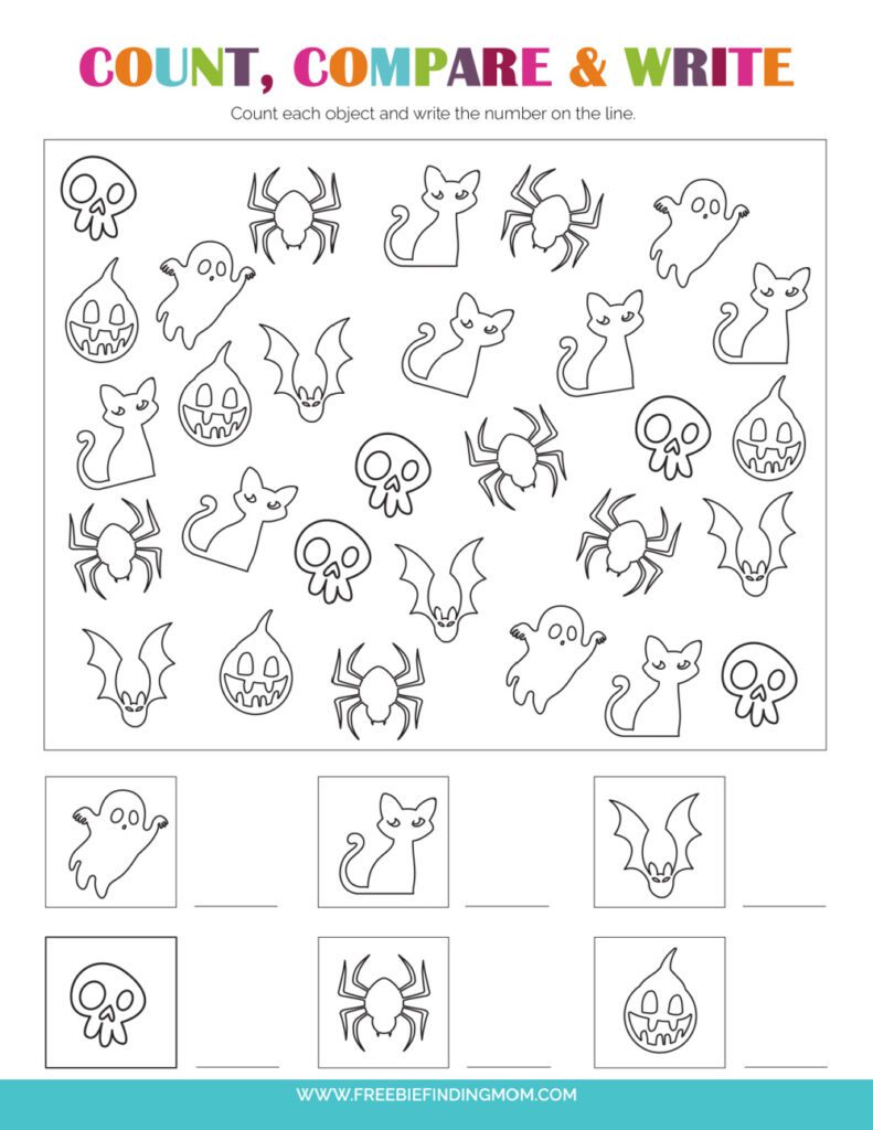 3 Free Halloween Math Worksheets For Kindergarten And Preschool PDF
