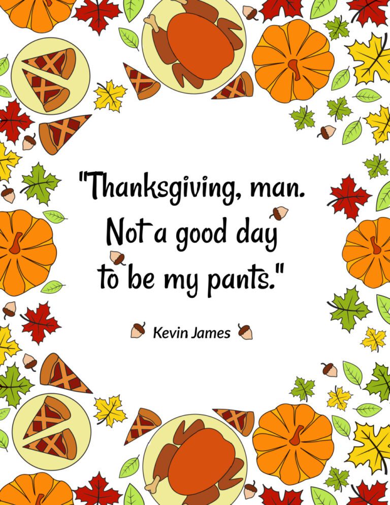 Free Printable Short Funny Thanksgiving Quotes for a Smile