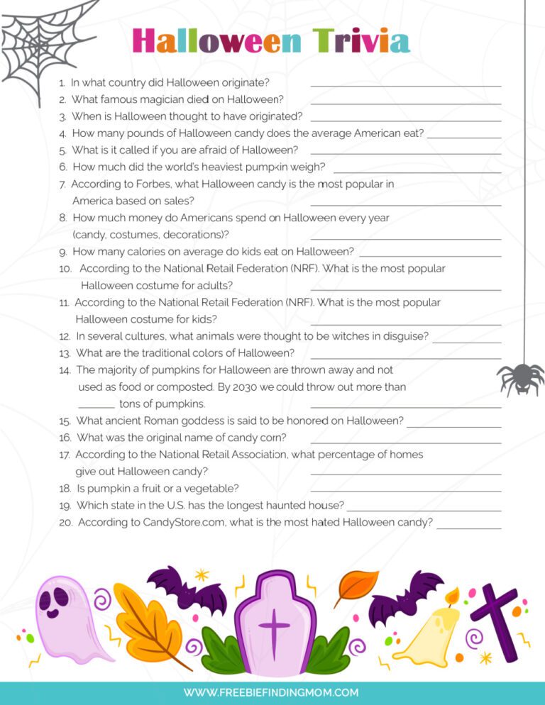 Printable Halloween Trivia Questions and Answers