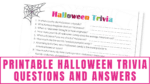 Printable Halloween Trivia Questions and Answers