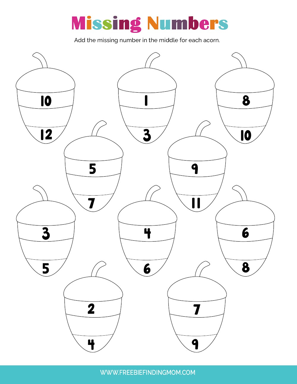 3 Free Thanksgiving Math Worksheets For Kindergarteners And