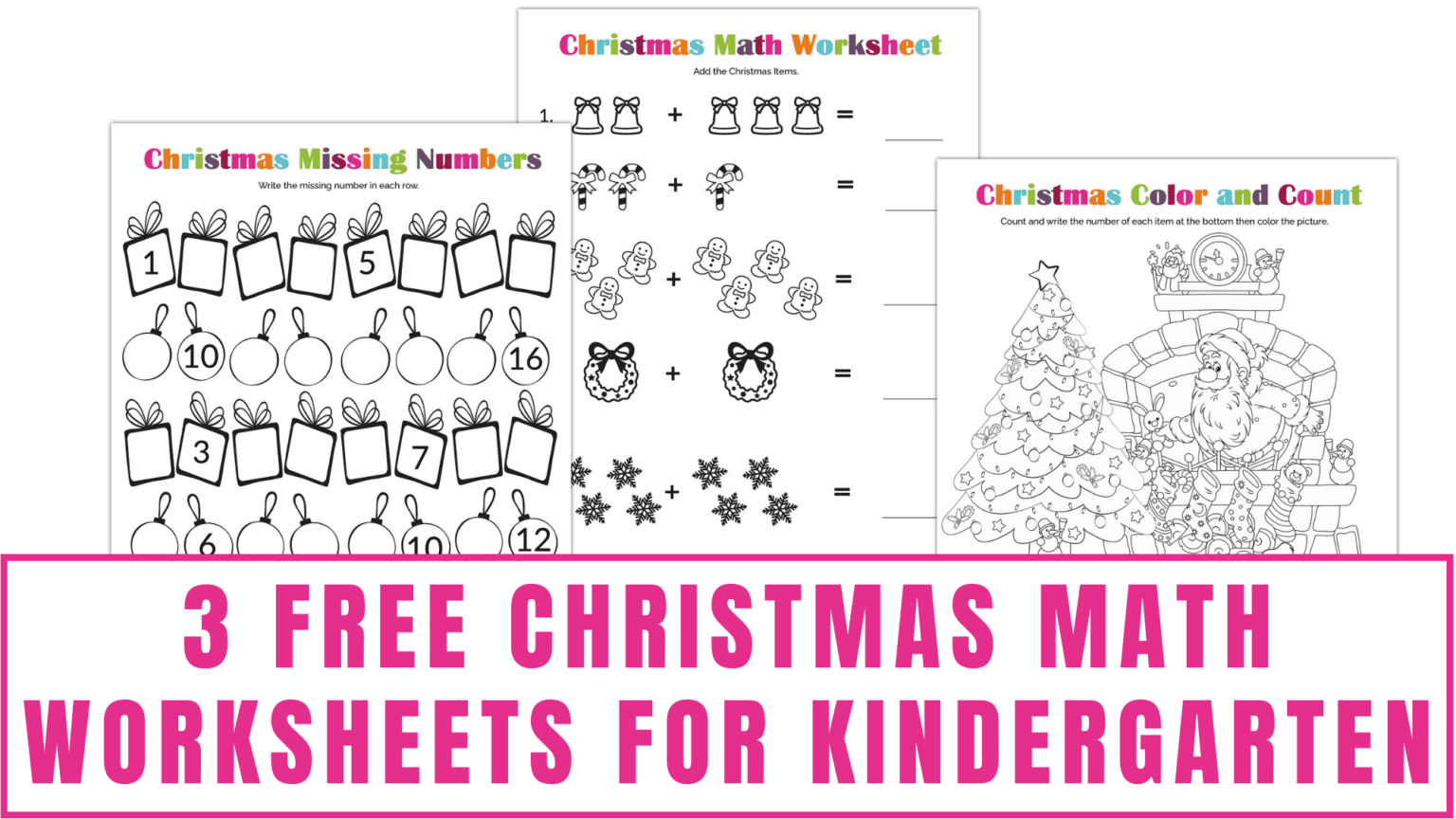 Free Christmas Math Worksheets for Kindergarten (PDF Downloads)