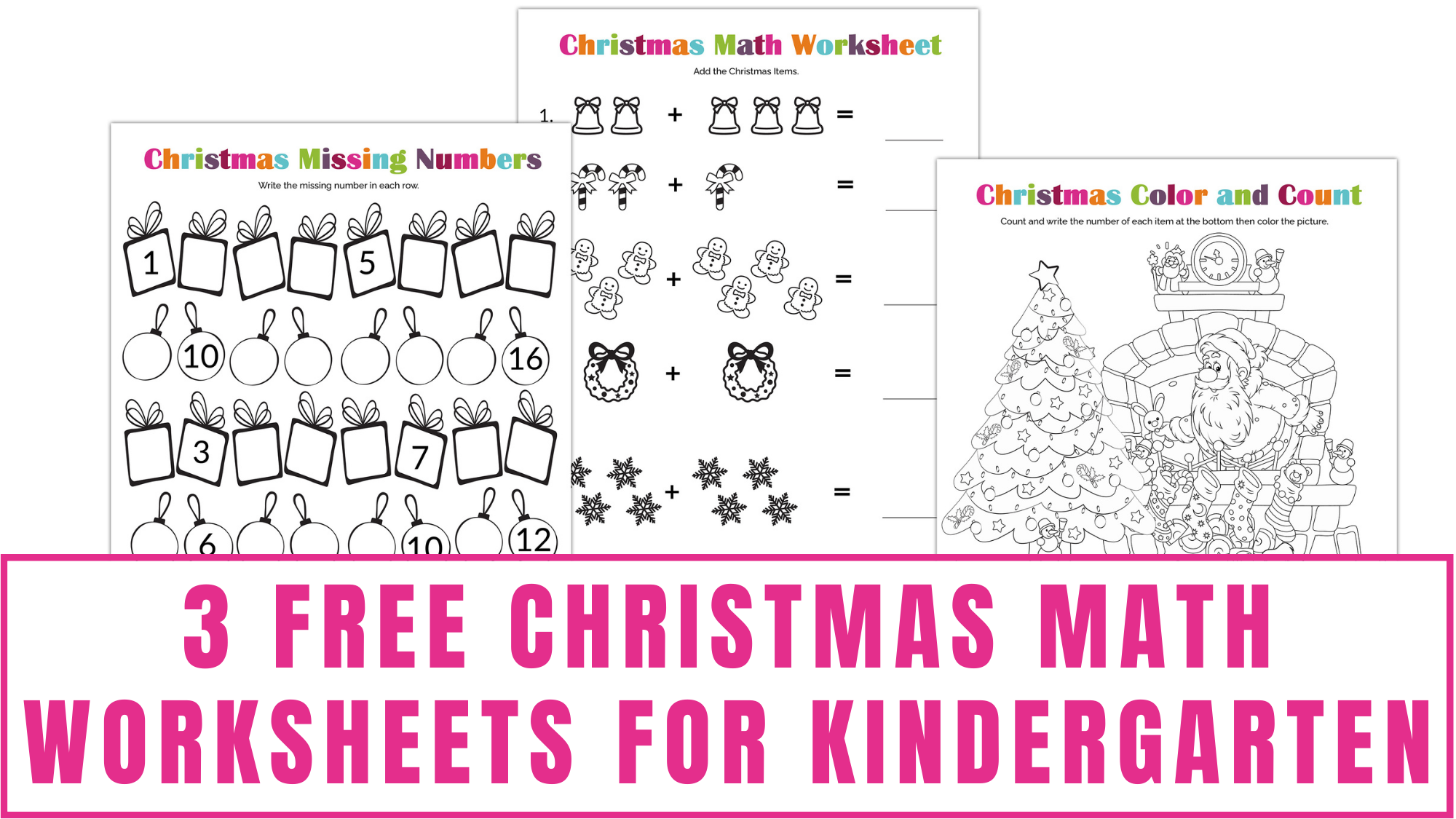 Free Christmas Math Worksheets for Kindergarten (PDF Downloads)