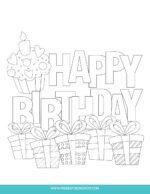 Free Cute Happy Birthday Shapes Coloring Pages Printable