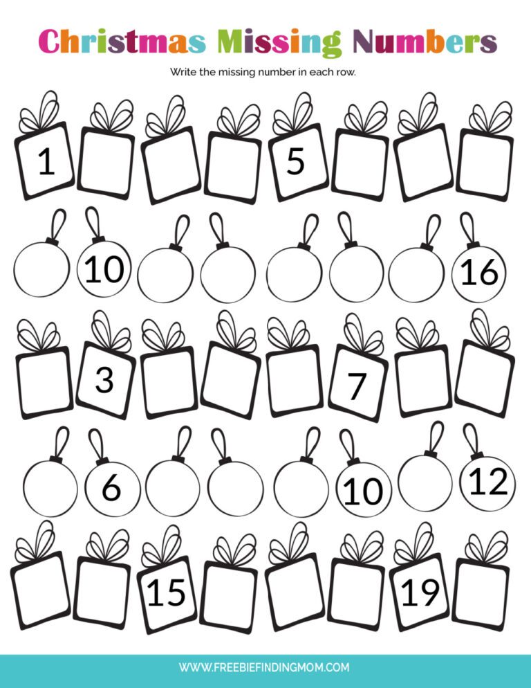 Free Christmas Math Worksheets for Kindergarten (PDF Downloads)