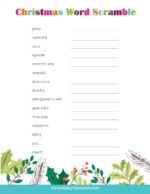 Printable Christmas Activities: Word Scramble and Answers