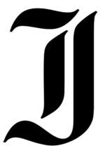 Free Printable Alphabet Letters: Old English Calligraphy Capital I