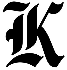 Free Printable Alphabet Letters: Old English Calligraphy Capital K