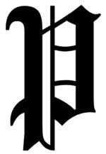 Free Printable Alphabet Letters: Old English Calligraphy Capital P