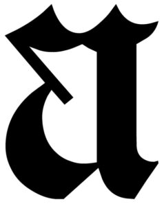 Free Printable Alphabet Letters: Old English Calligraphy Lowercase A