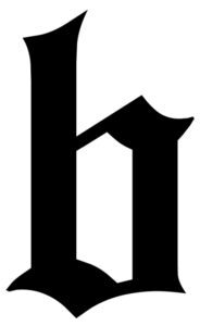 Free Printable Alphabet Letters: Old English Calligraphy Lowercase B