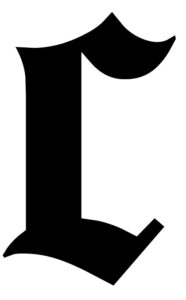 Free Printable Alphabet Letters: Old English Calligraphy Lowercase C