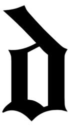 Free Printable Alphabet Letters: Old English Calligraphy Lowercase D