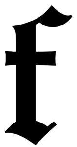 Free Printable Alphabet Letters: Old English Calligraphy Lowercase F