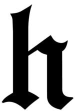 Free Printable Alphabet Letters: Old English Calligraphy Lowercase H