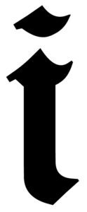 Free Printable Alphabet Letters: Old English Calligraphy Lowercase I