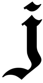 Free Printable Alphabet Letters: Old English Calligraphy Lowercase J