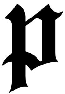 Free Printable Alphabet Letters: Old English Calligraphy Lowercase P