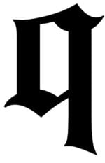 Free Printable Alphabet Letters: Old English Calligraphy Lowercase Q