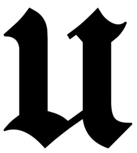 Free Printable Alphabet Letters: Old English Calligraphy Lowercase U