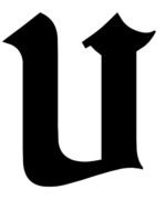 Free Printable Alphabet Letters: Old English Calligraphy Lowercase V