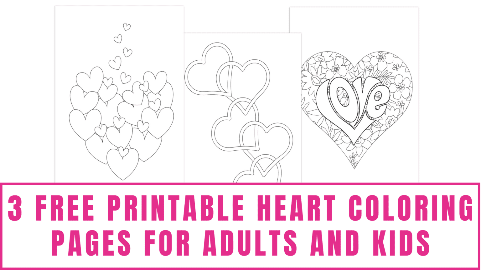 Heart Shapes Coloring Pages Printable for Adults and Kids
