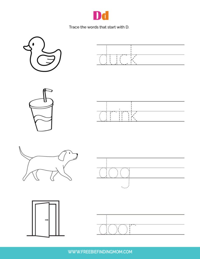 Preschool Printable Worksheets: Letter D
