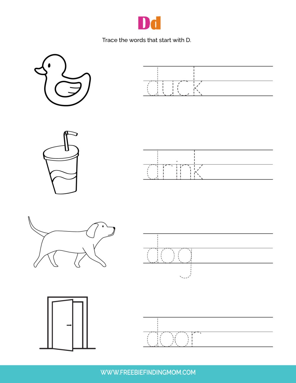 Preschool Printable Worksheets: Letter D
