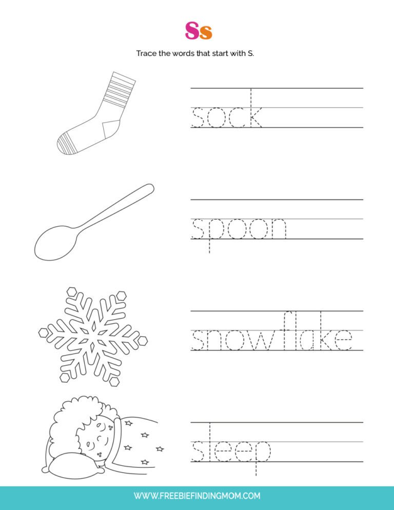 Preschool Printable Worksheets: Letter S