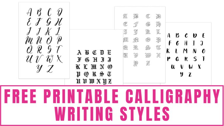 Free Printable Calligraphy Writing Styles