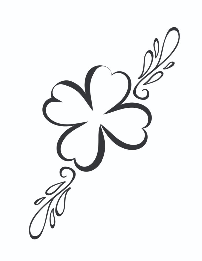 3 Free Printable Four Leaf Clover Drawings