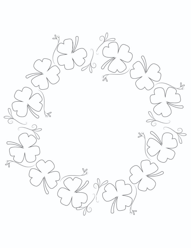 3 Free Printable Shamrock Drawings
