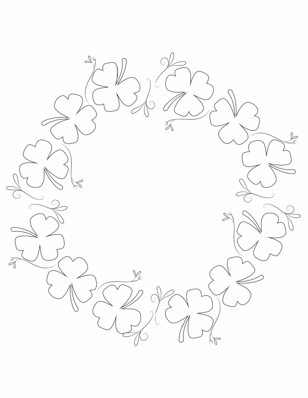 3 Free Printable Shamrock Drawings