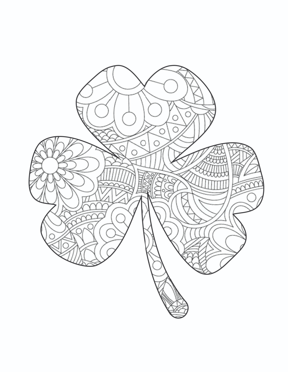 3 Free Printable Shamrock Drawings