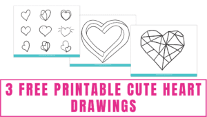 3 Free Printable Cursive Hearts