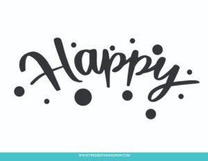 Writing "Happy" with Cursive Letters Printable