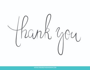 Writing "Thank You" with Cursive Letters Printable