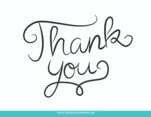 Writing "Thank You" with Cursive Letters Printable