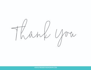 Writing "Thank You" with Cursive Letters Printable