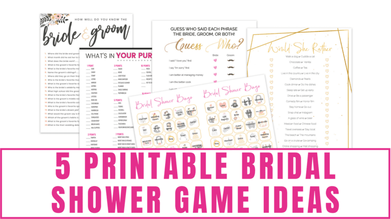 5 Printable Bridal Shower Game Ideas